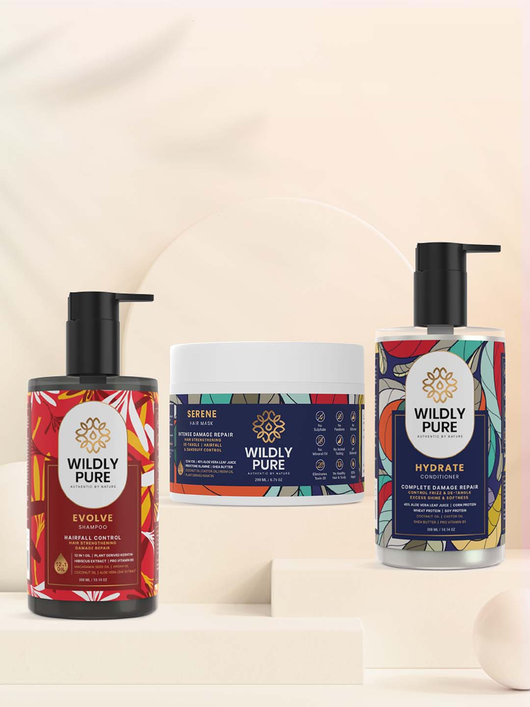 Buy Wildly Pure Hair Fall Control Kit For Dry Frizzy & Damaged Hair ...