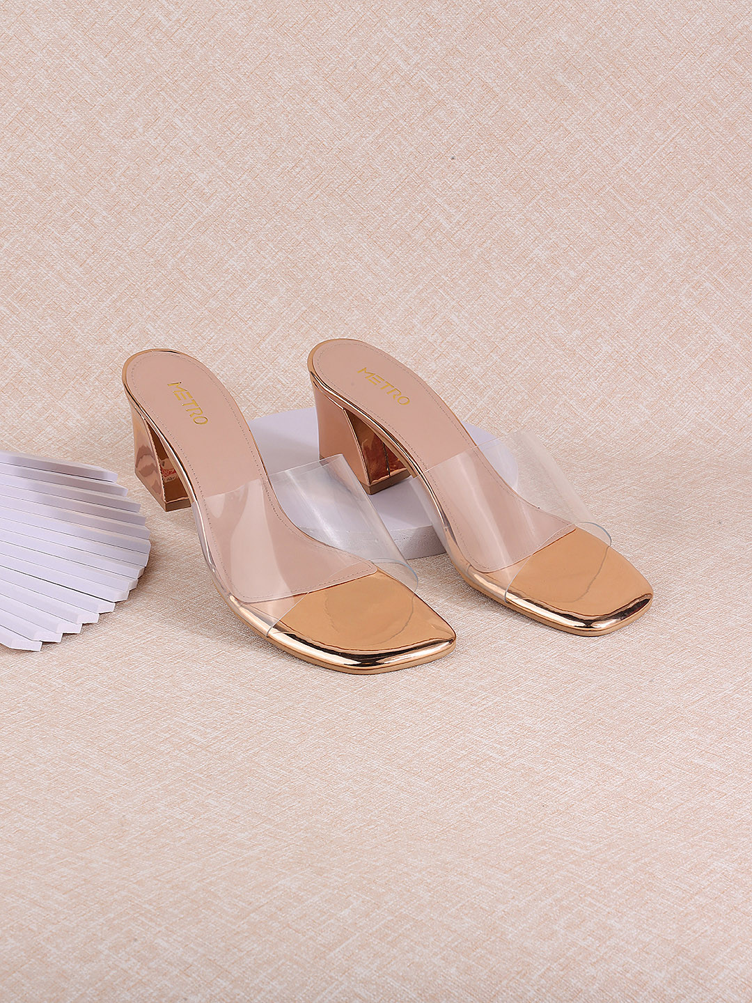 Buy Metro Open Toe Block Heel Mules - Heels for Women 23495918 | Myntra