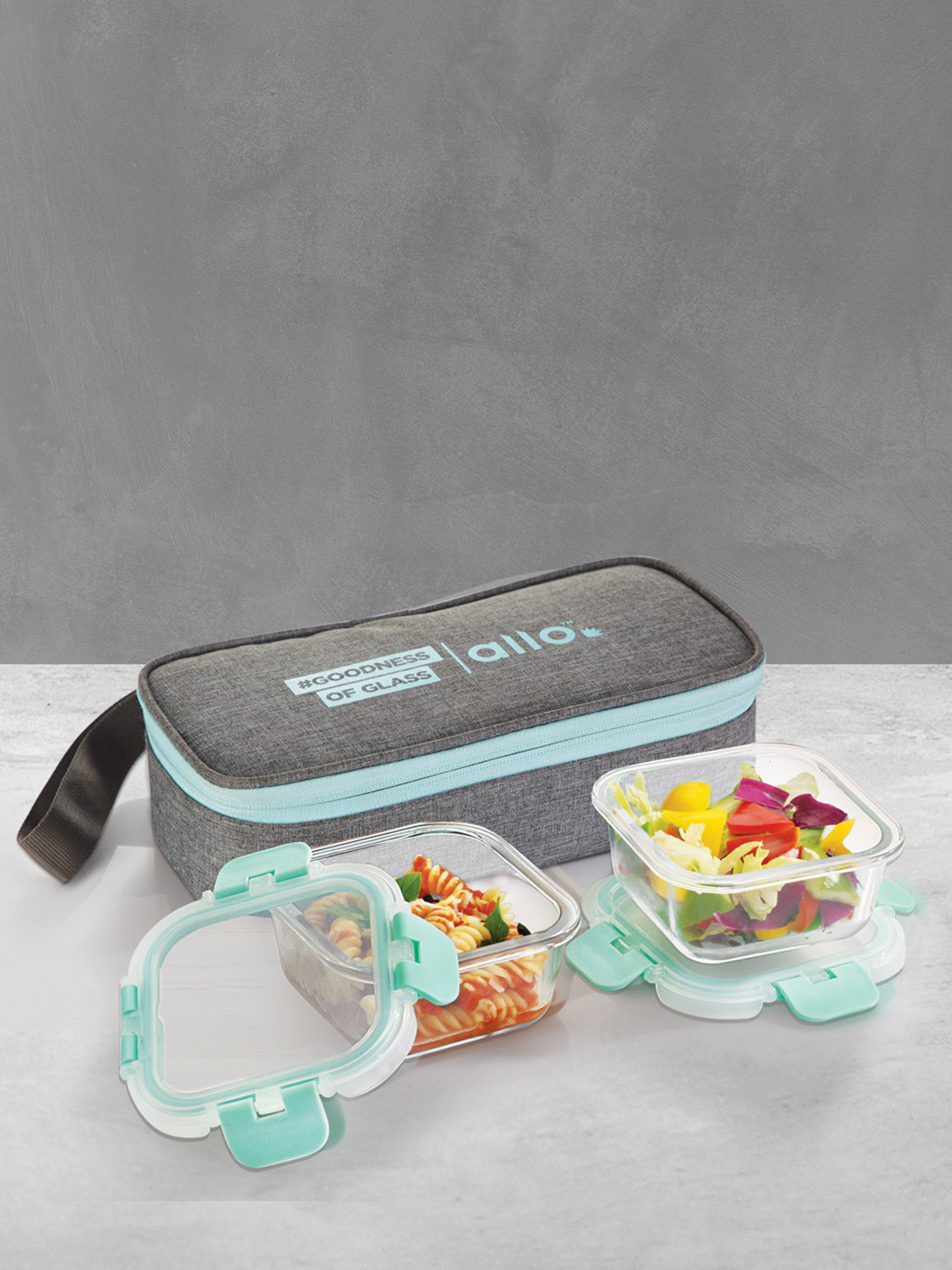 Buy Allo Microwave Oven Safe Lunch Box With Detachable Lock With Canvas ...