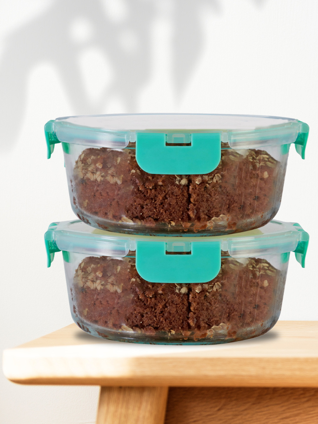 Buy Allo 2 Pieces Round Food Safe Microwave Safe Glass Containers For ...