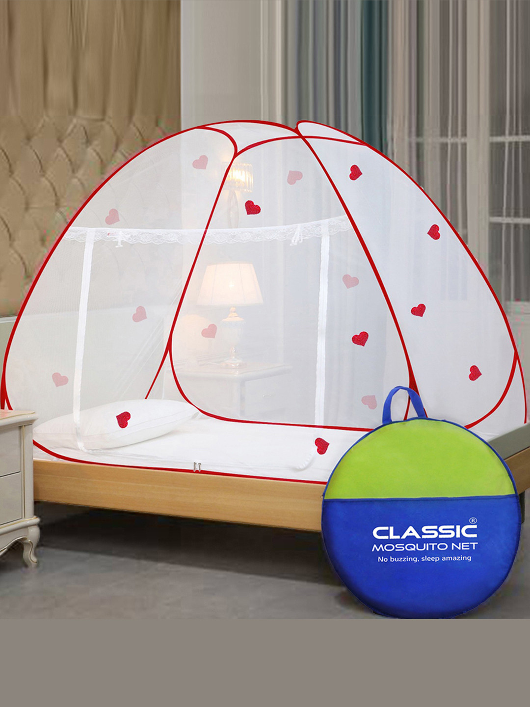 Buy Classic Mosquito Net White Printed Single Bed Mosquito Net ...