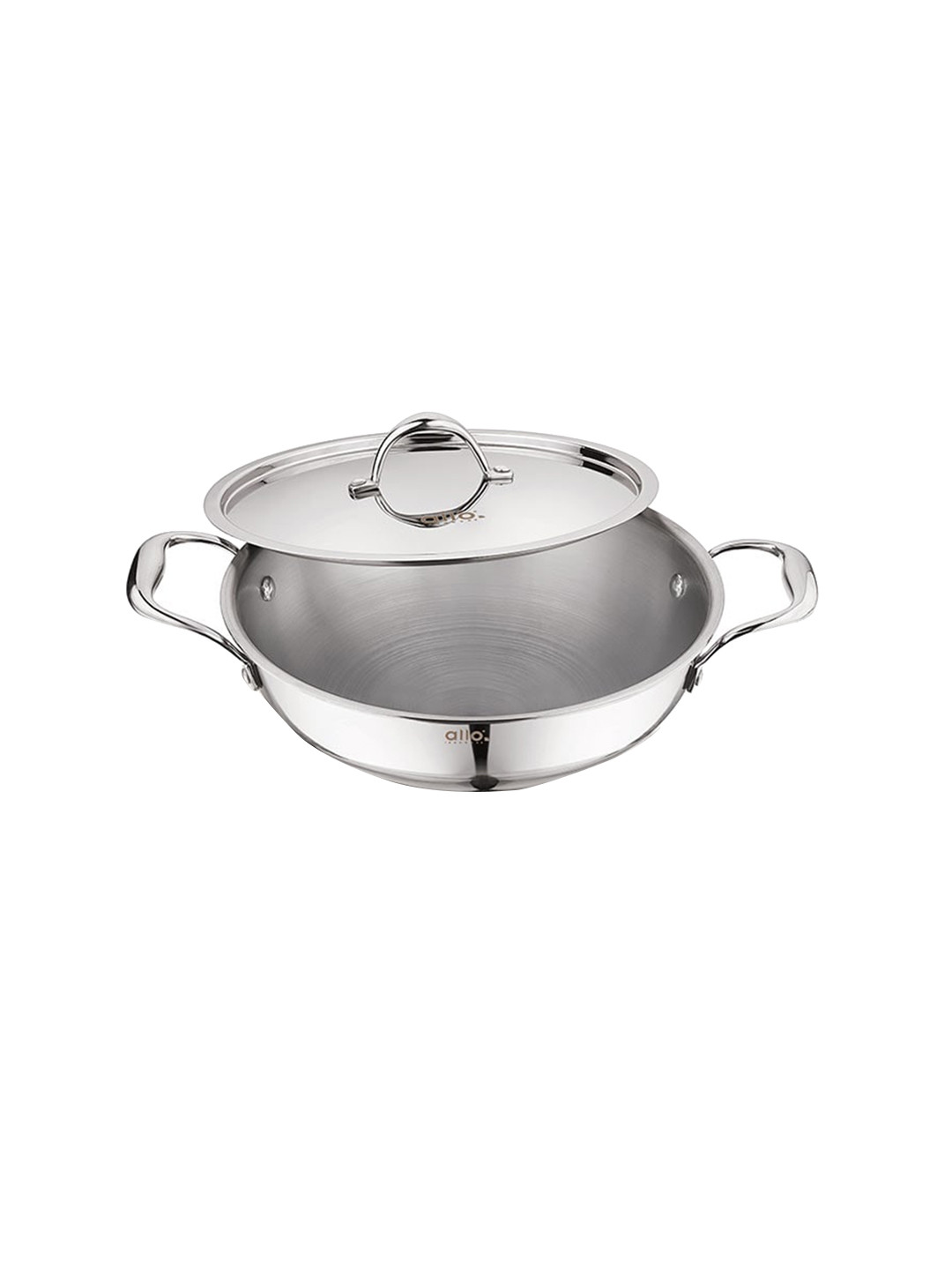 Buy Allo Silver Toned Triply Stainless Steel Induction Base Kadhai 2 L ...