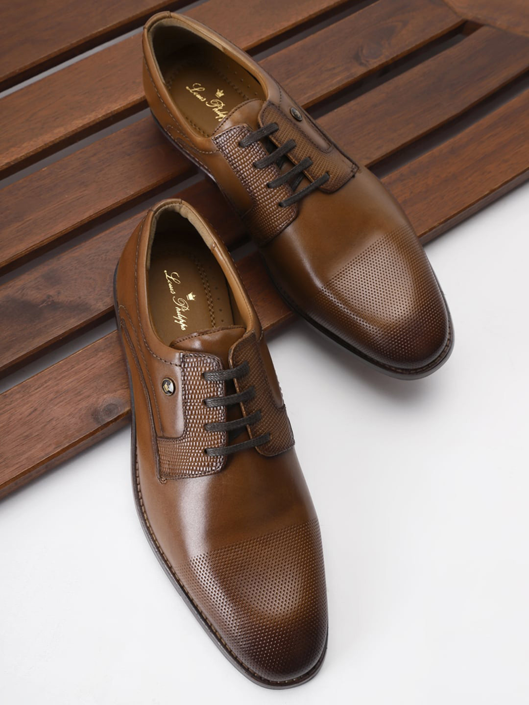 Buy Louis Philippe Men Textured Leather Formal Shoes - Formal Shoes for ...