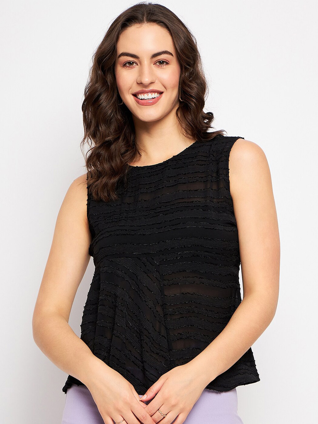 Buy CAMLA Self Design Round Neck Empire Top - Tops for Women 23506808 ...