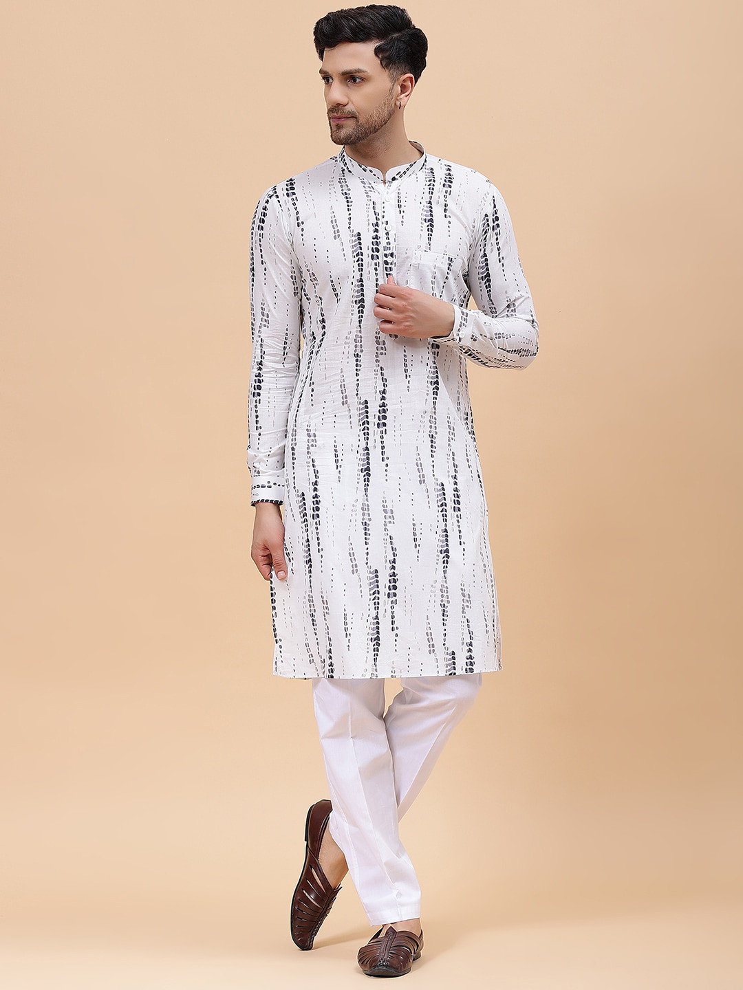 Buy See Designs Printed Regular Pure Cotton Kurta With Pyjamas - Kurta ...