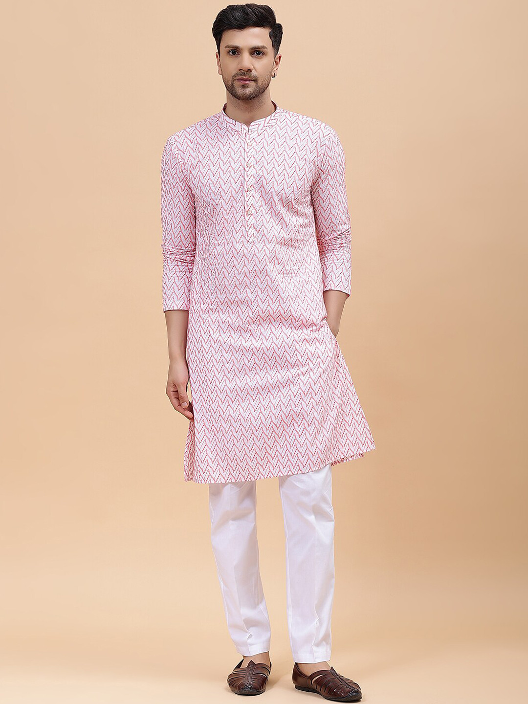 Buy See Designs Chikankari Embroidered Pure Cotton Kurta With Pyjamas ...
