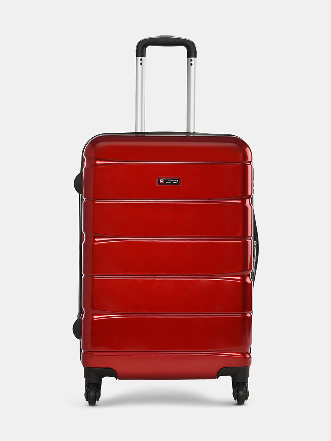 Buy SWISS MILITARY Water Resistant Hard Sided Large Trolley Suitcase ...