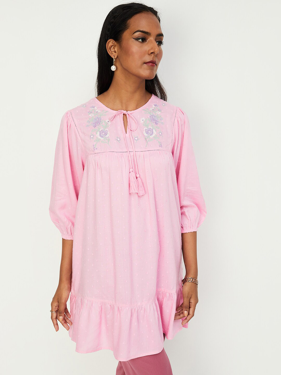 Buy Max Floral Embroidered Tunic - Tunics for Women 23511066 | Myntra