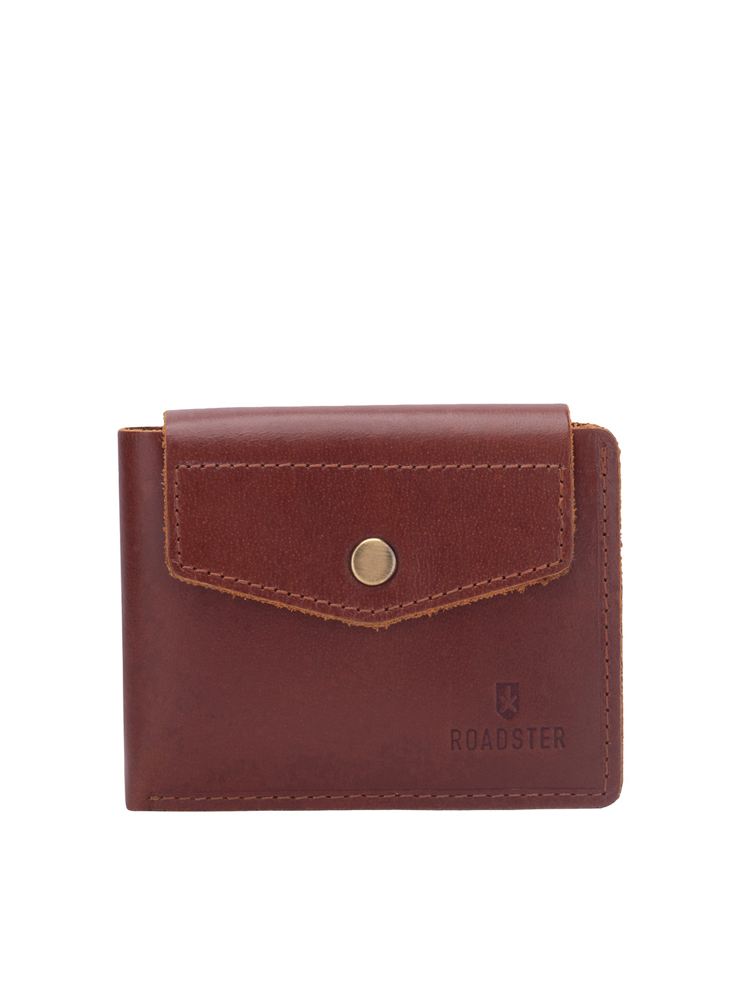 Buy Roadster Brown Men Leather Two Fold Wallets - Wallets for Men ...