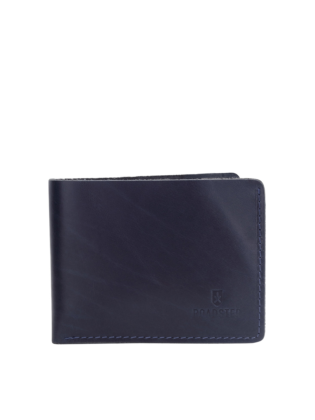 Buy Roadster Navy Blue Men Leather Two Fold Wallet - Wallets for Men ...