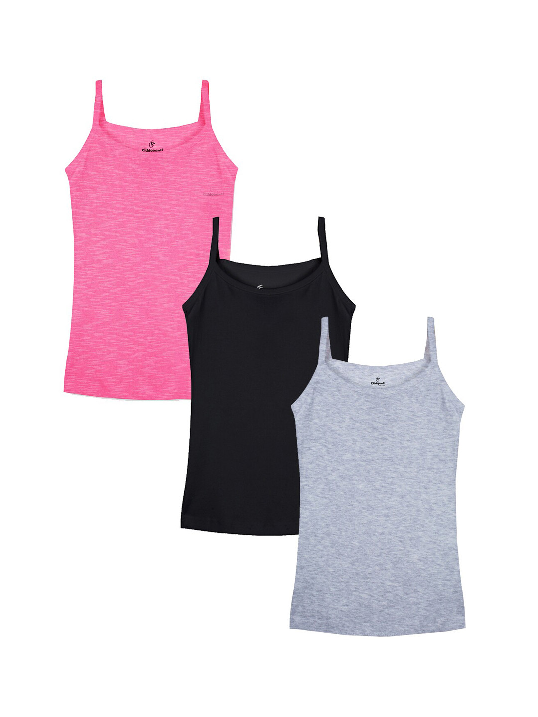 Buy KiddoPanti Girls Pack Of 3 Pure Cotton Camisoles - Camisoles for ...