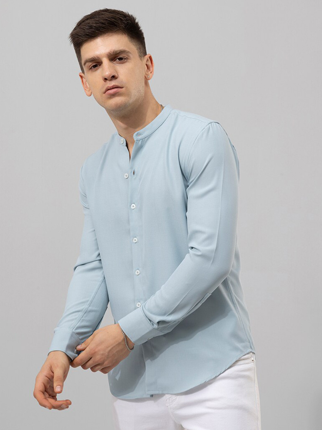 Buy Snitch Blue Classic Slim Fit Opaque Cotton Casual Shirt - Shirts ...