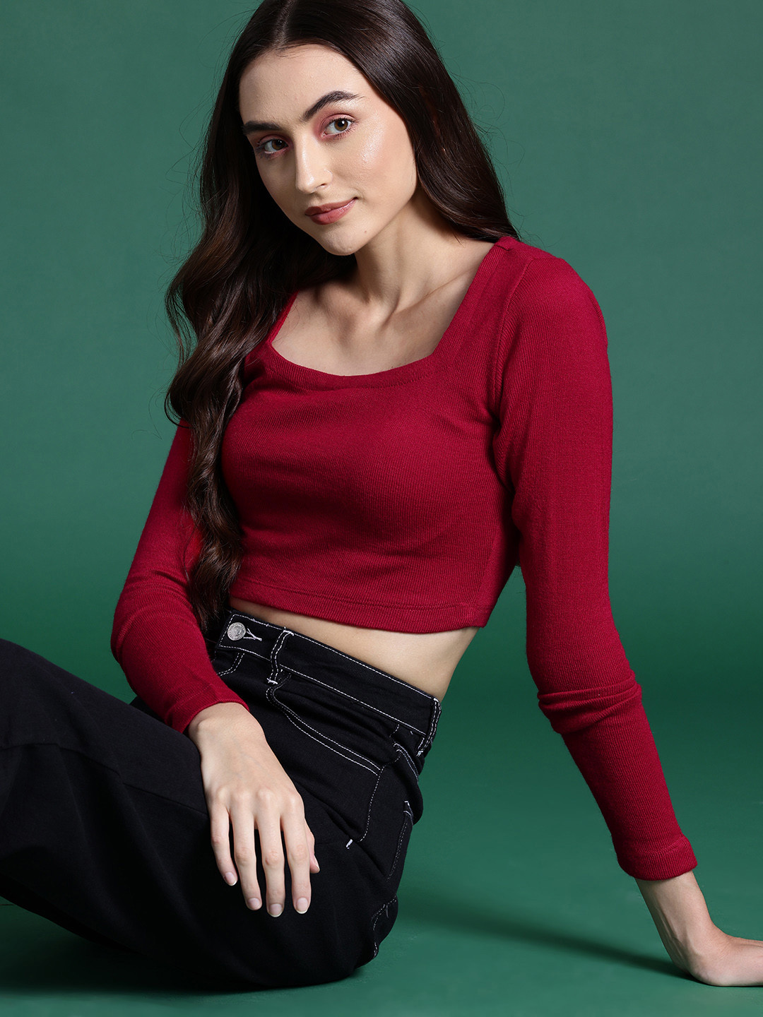 Buy DressBerry Full Sleeves Winter Crop Top - Tops for Women 23514946 | Myntra