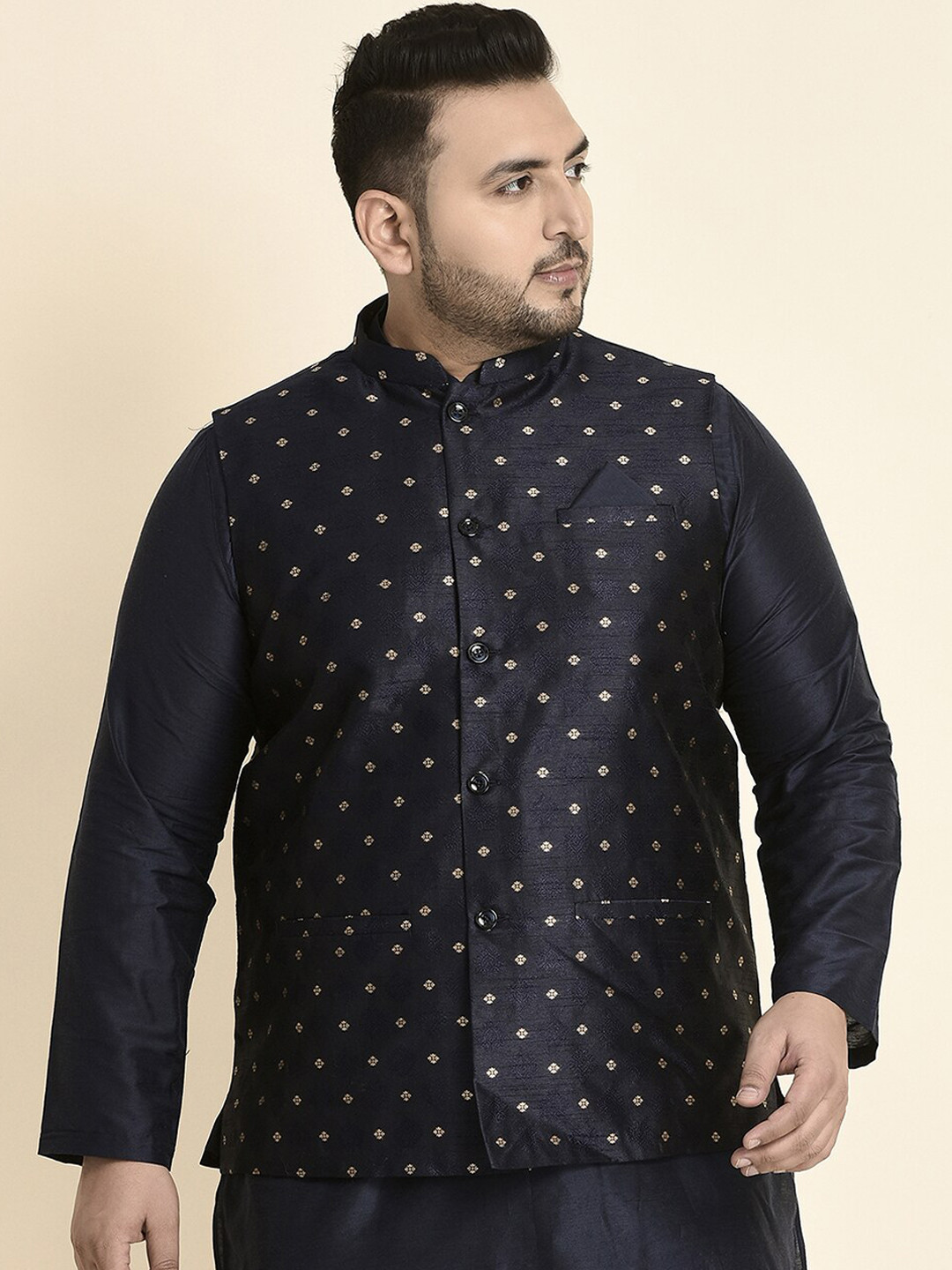 Buy Sztori Plus Size Woven Design Nehru Jacket - Nehru Jackets for Men ...