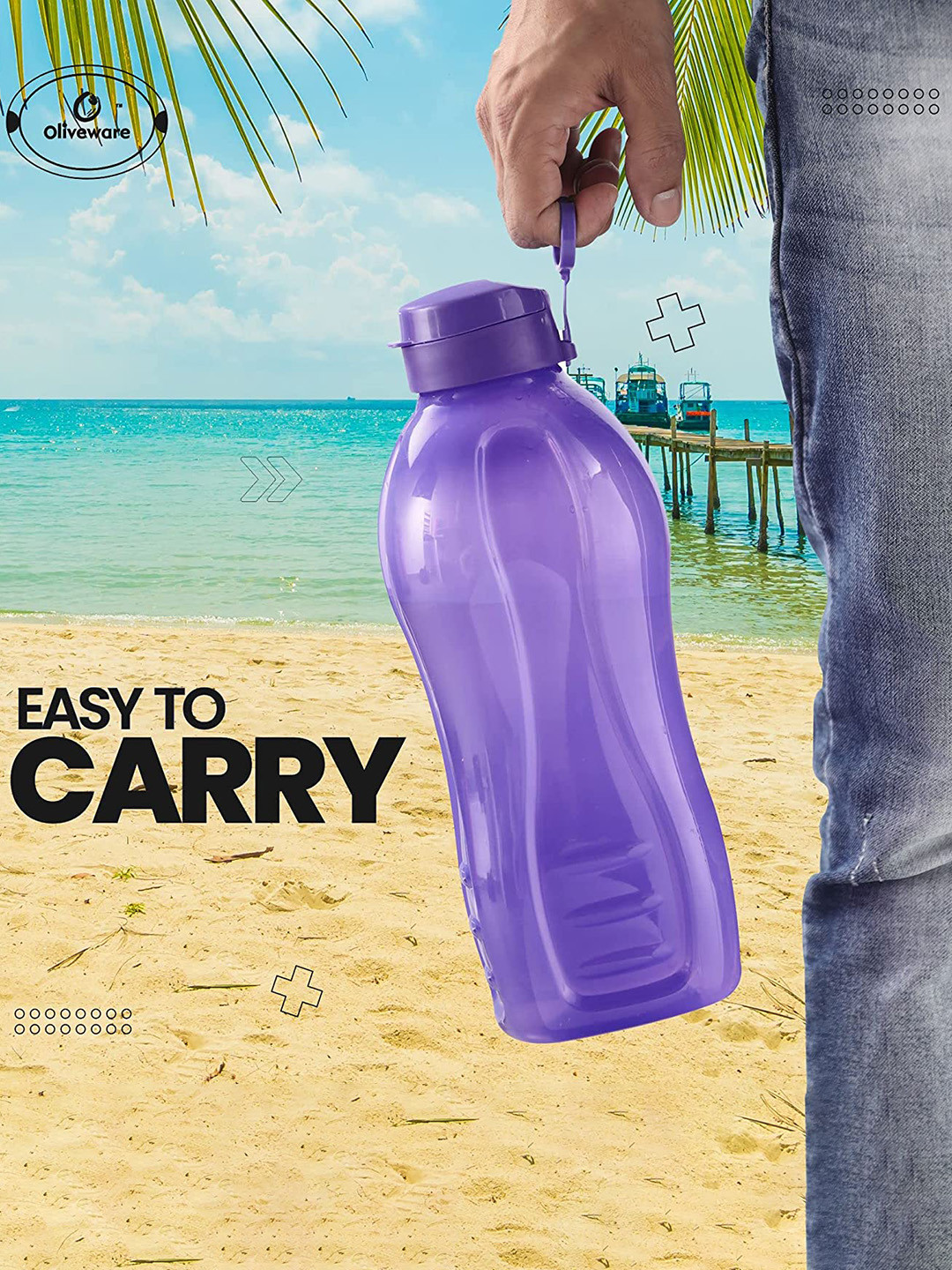 Buy SOPL OLIVEWARE Violet Transparent Water Bottle 2 L - Water Bottle ...