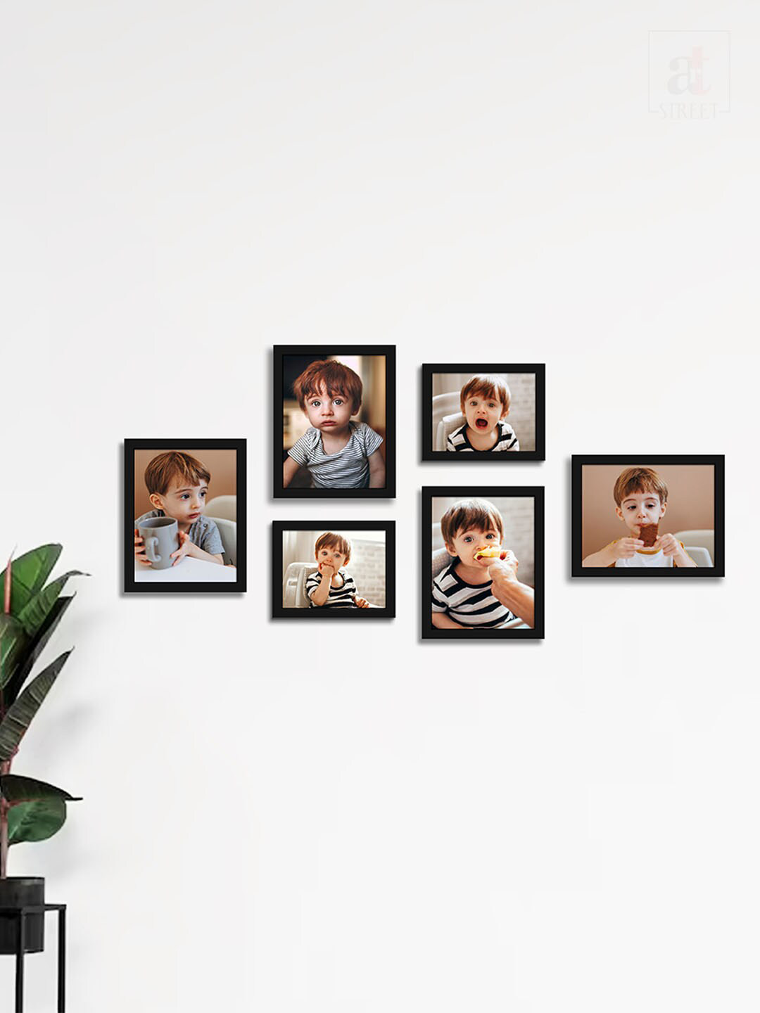 Buy Art Street Black 6 Pieces Photo Decorative Wall Frames - Photo ...