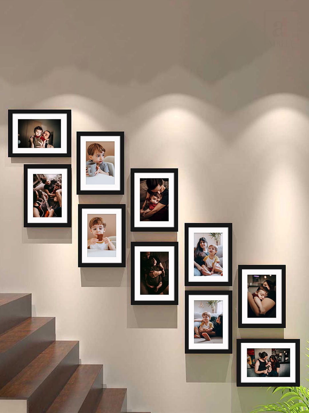 Buy Art Street Black 10 Pieces Printed Wooden Collage Photo Frames ...