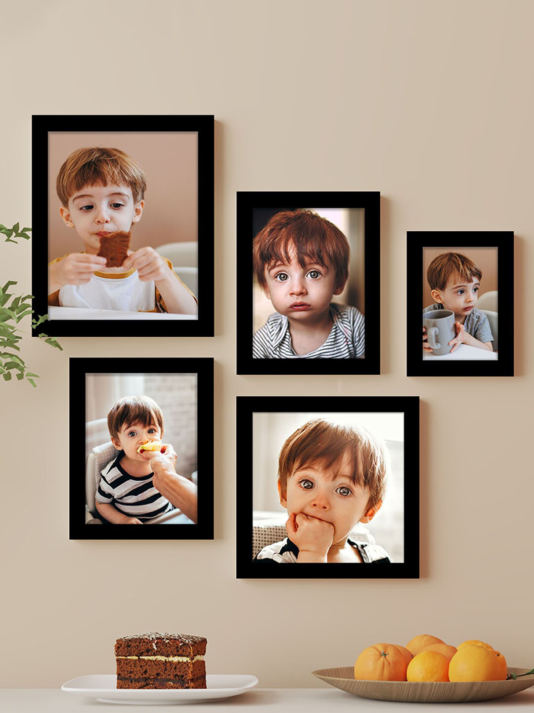 Buy Art Street Black 5 Pieces Framed Wall Photo Frames - Photo Frames ...