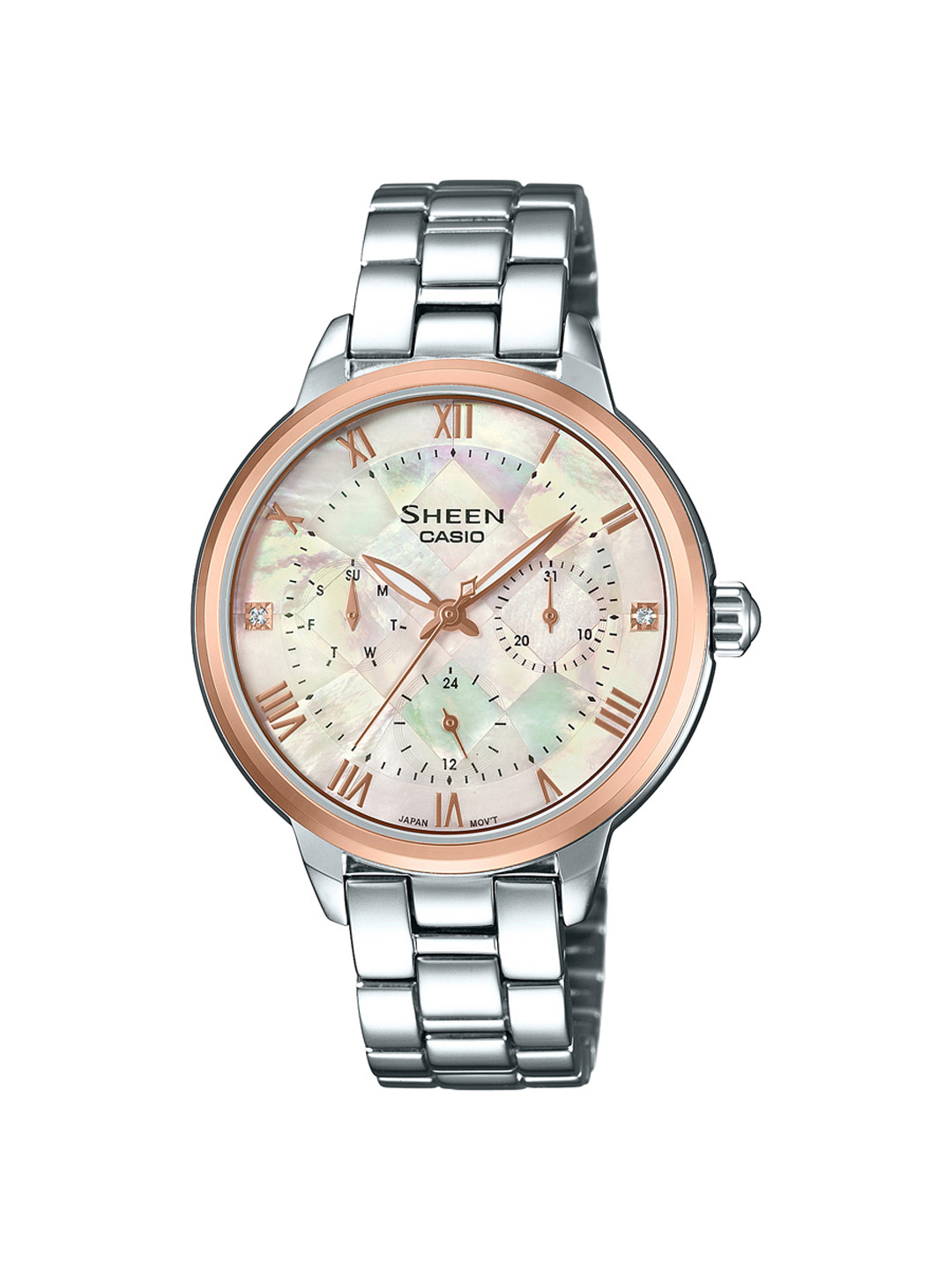 Buy CASIO Sheen Women Rose Gold Multi Dial Watch SHE 3055SG 7AUDR SX192 ...