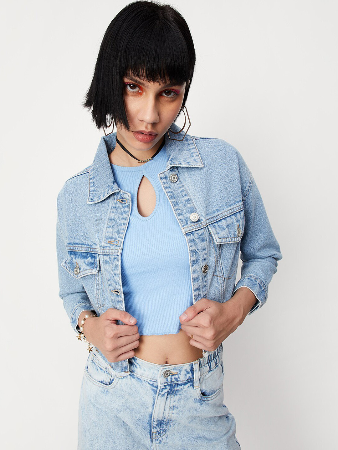 Buy Max Women Washed Cotton Denim Jacket - Jackets for Women 23526476 ...