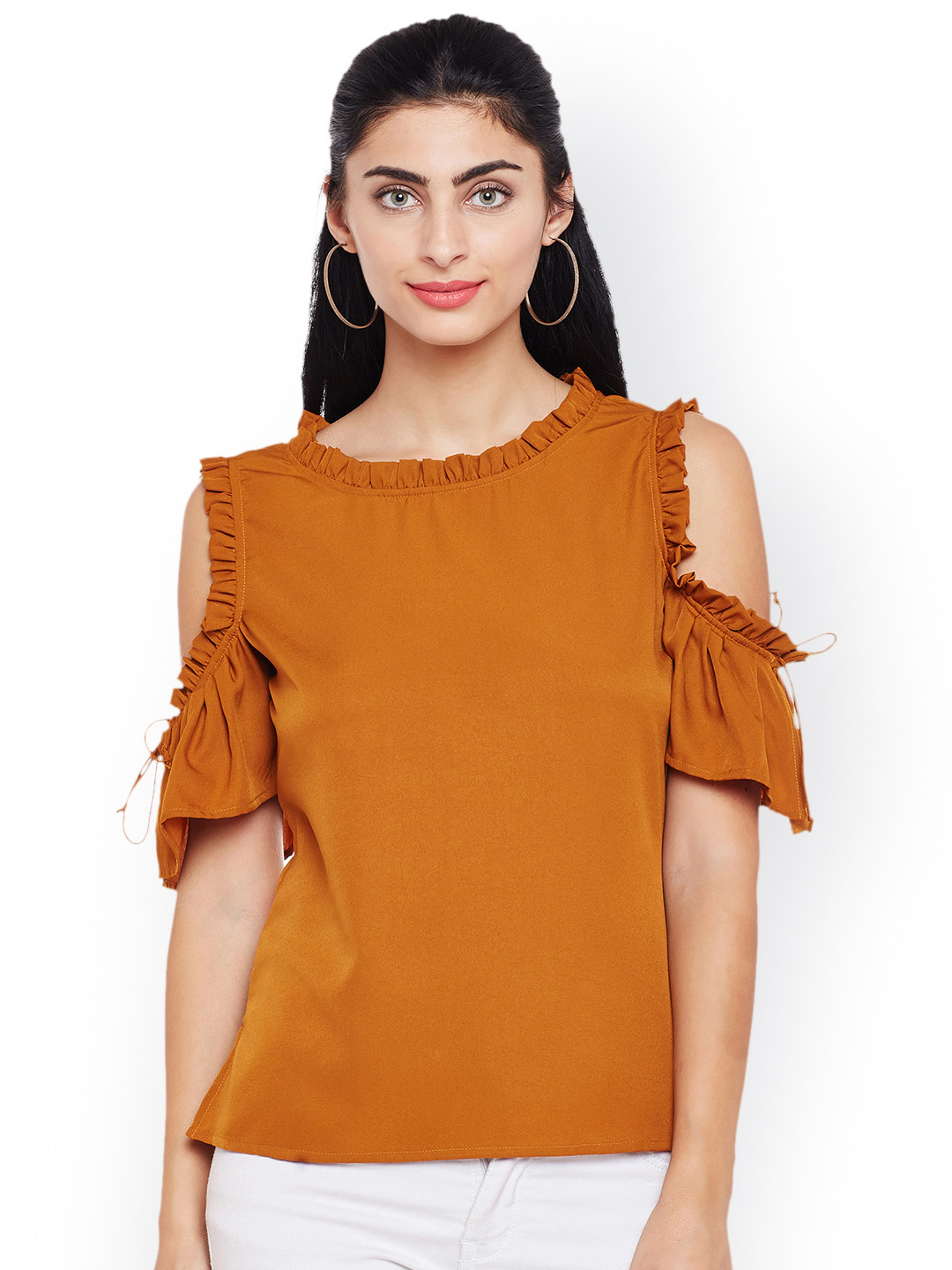 Buy Citrine Women Tan Solid Top - Tops for Women 2352669 | Myntra