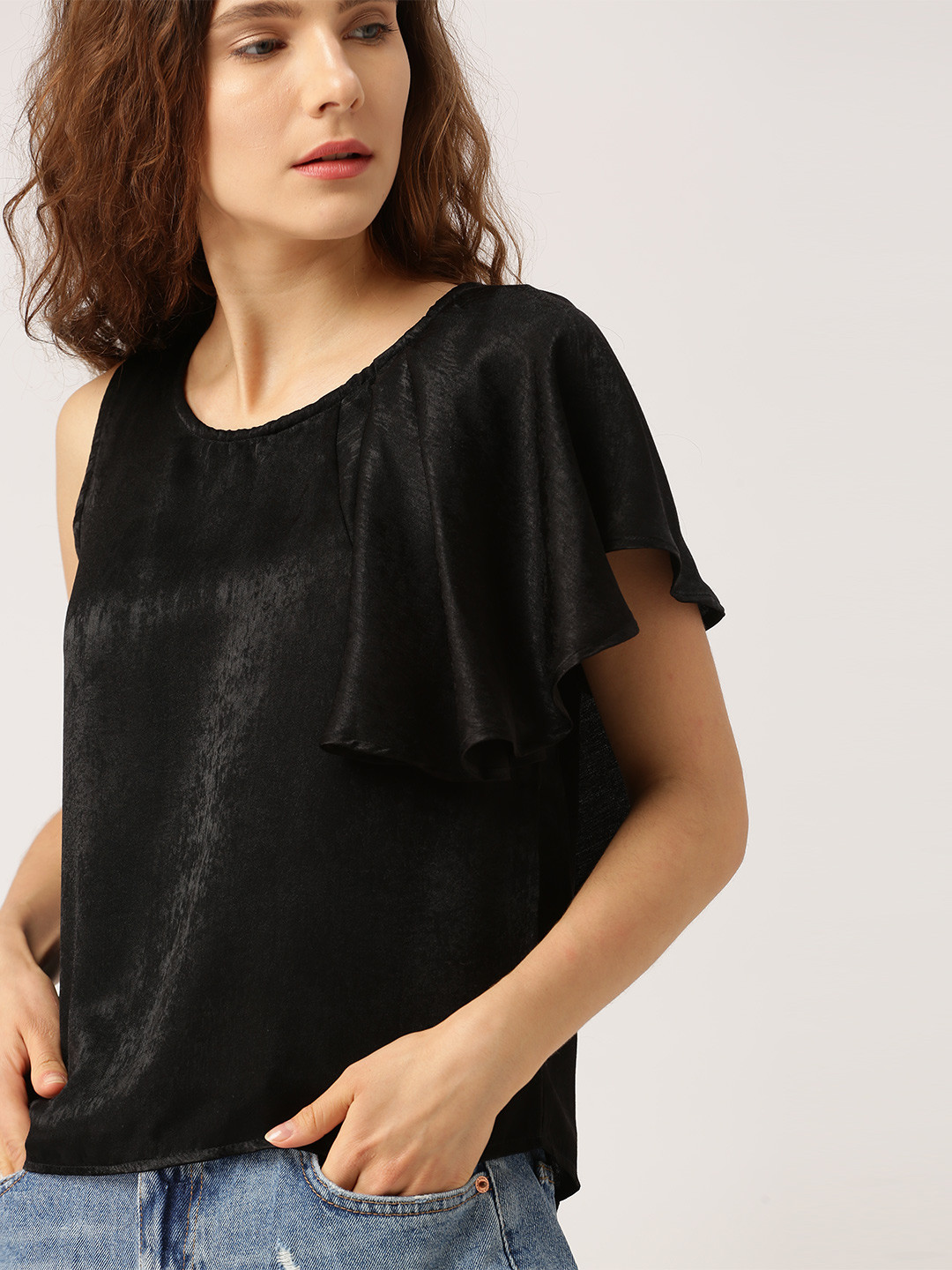 Buy Ms.Taken Women Black Solid Top - Tops for Women 2354173 | Myntra