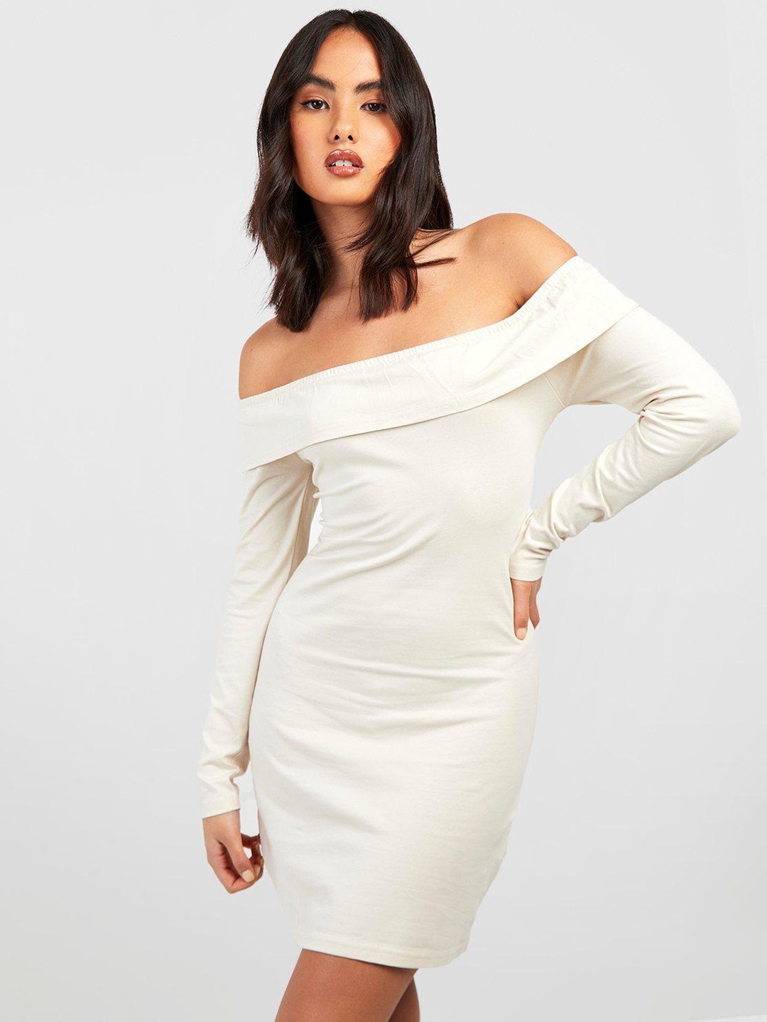 Buy Boohoo Off Shoulder Ruffled Bodycon Mini Dress - Dresses for Women ...