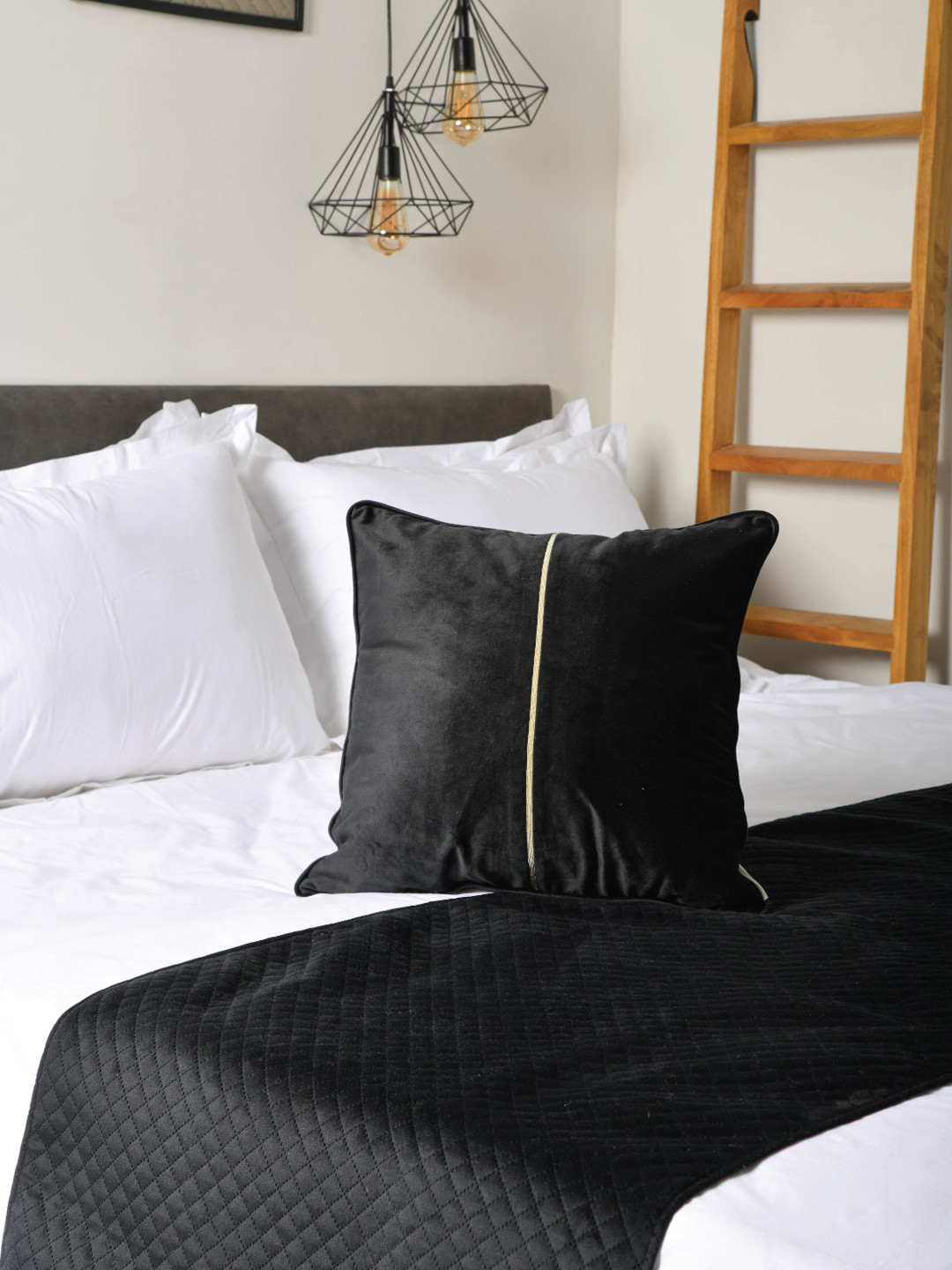 Buy THE SEWING CREST Black Self Design Cotton Blanket - Throws for ...