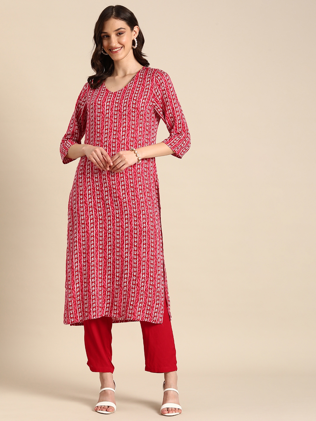 Buy Anouk Women Ethnic Motifs Printed Regular Kurta With Trousers