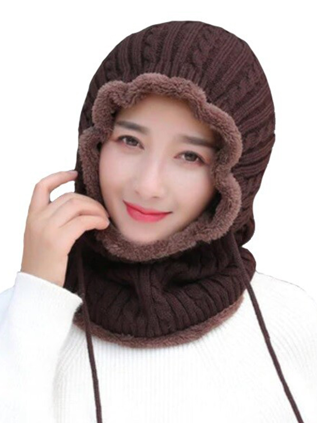 Buy Alexvyan Women Combined Acrylic Cap & Scarf - Caps for Women ...