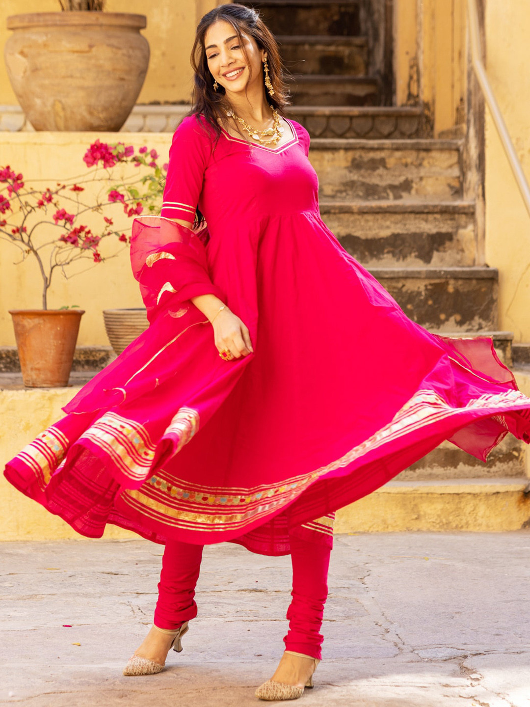 Buy Ambraee Regular Kurta With Churidar & With Dupatta - Kurta Sets for ...