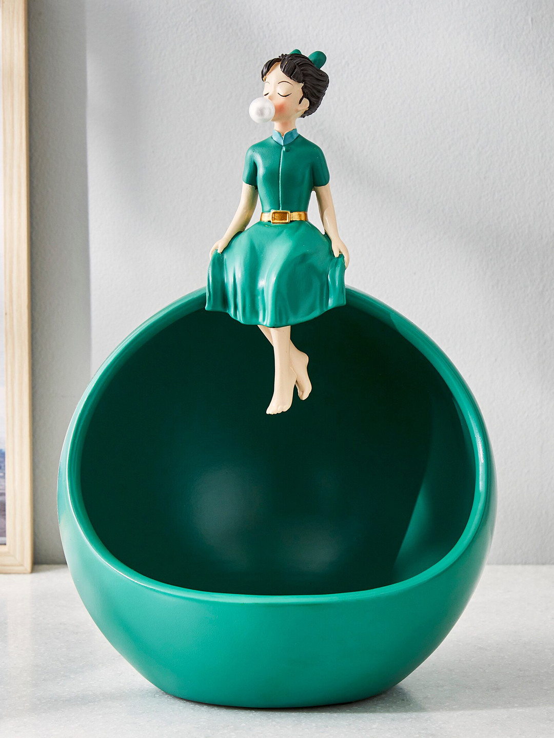 Buy Home Centre Souvenir Green Souvenir Girl Figurine Polyresin ...