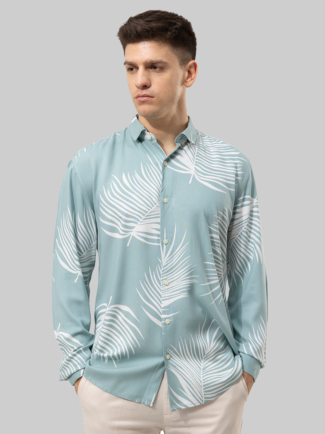 Buy Snitch Pink Tropical Printed Slim Fit Casual Shirt - Shirts for Men ...