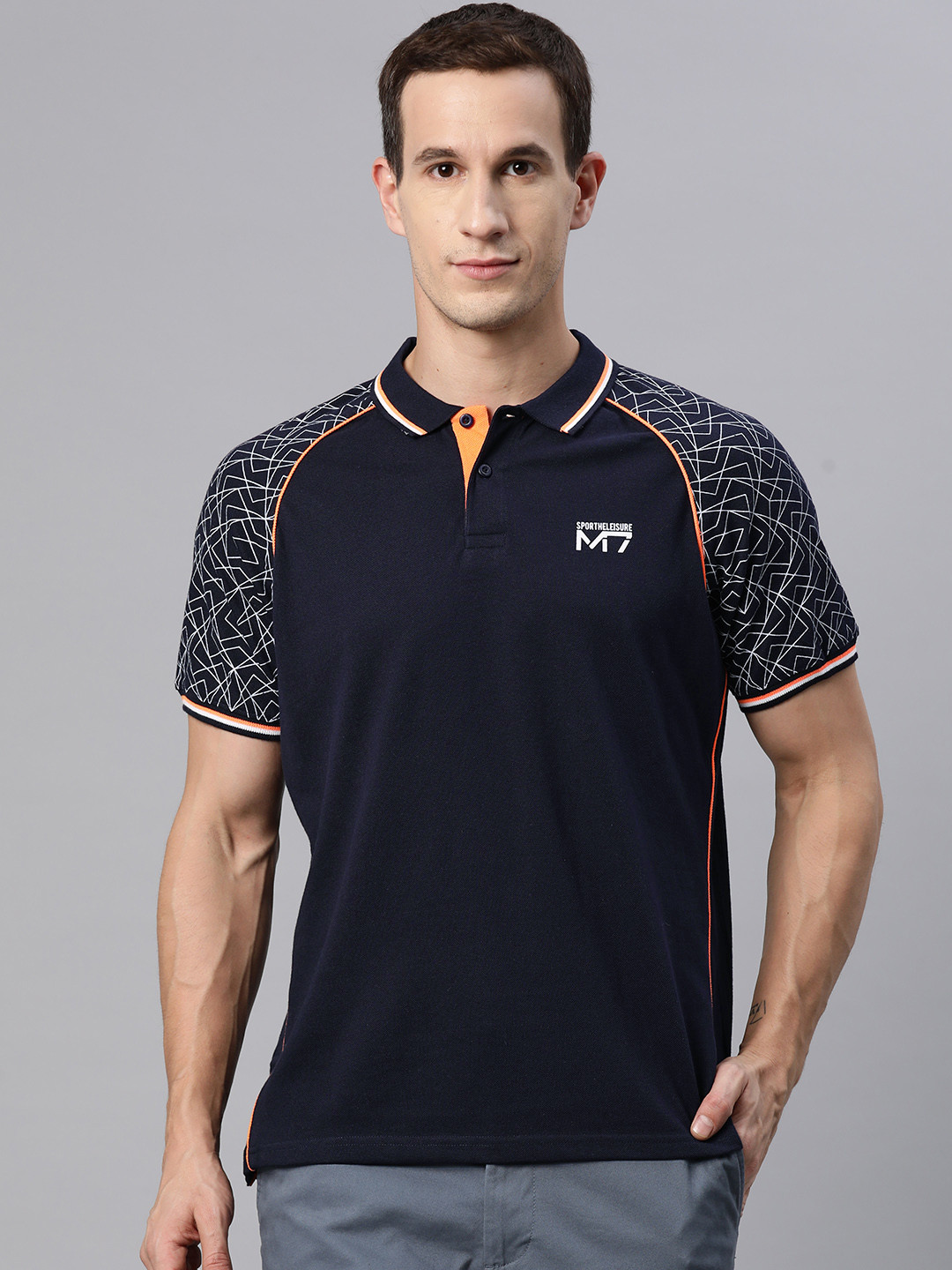 Buy M7 By Metronaut Raglan Sleeves Polo Collar T Shirt - Tshirts for ...