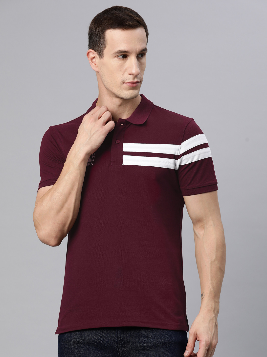Buy M7 By Metronaut Men Solid Polo Collar T Shirt - Tshirts for Men ...