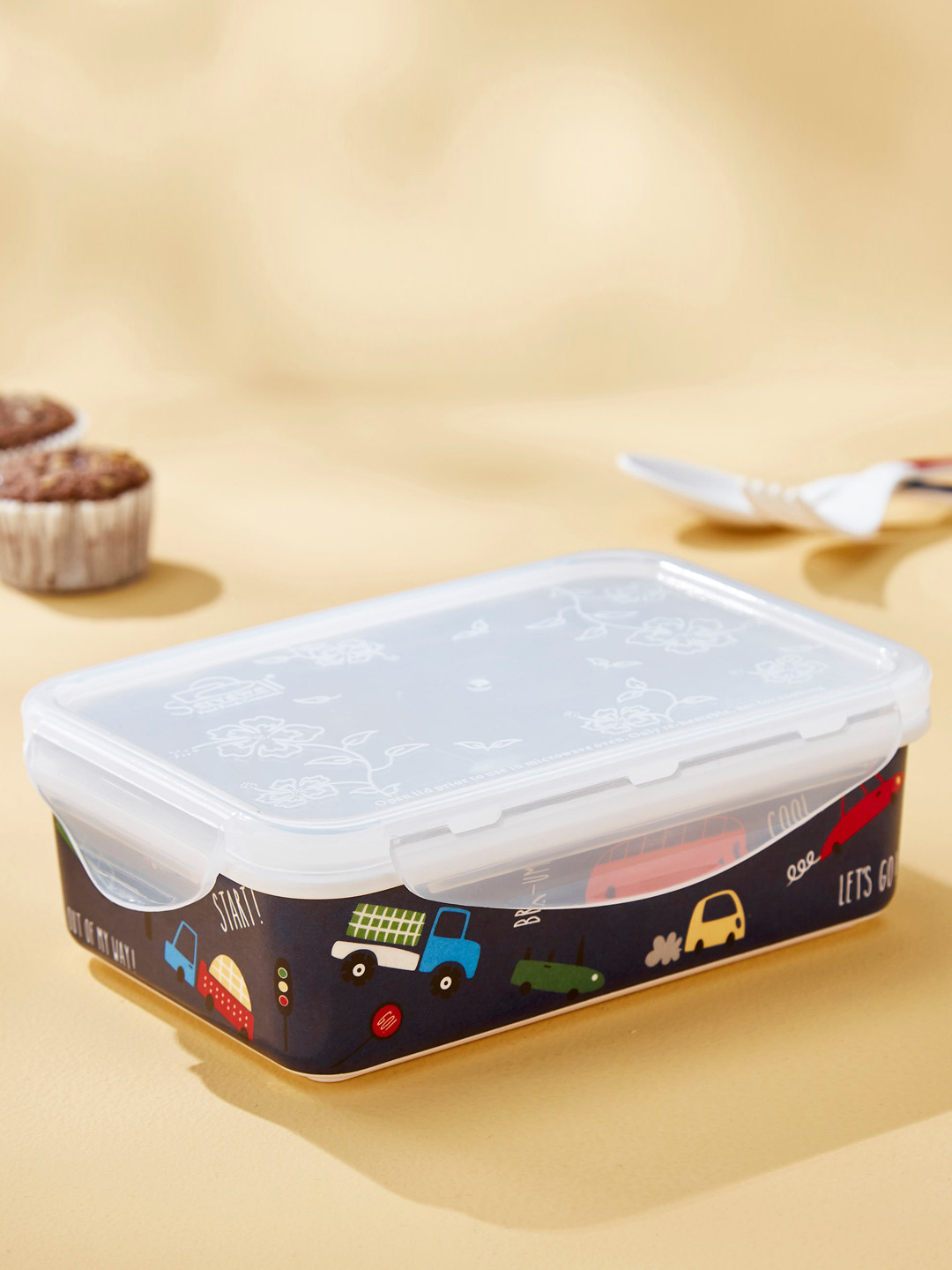 Buy Home Centre Glee Blue Printed Lunch Box 800ml - Lunch Box for ...