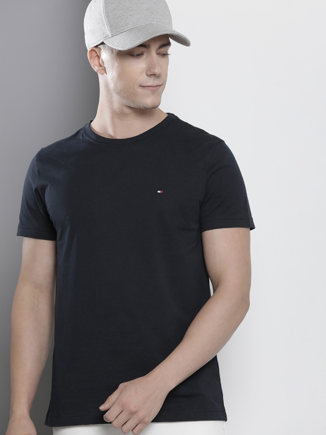 Buy Tommy Hilfiger Pure Cotton Slim Fit Solid Casual T Shirt - Tshirts ...