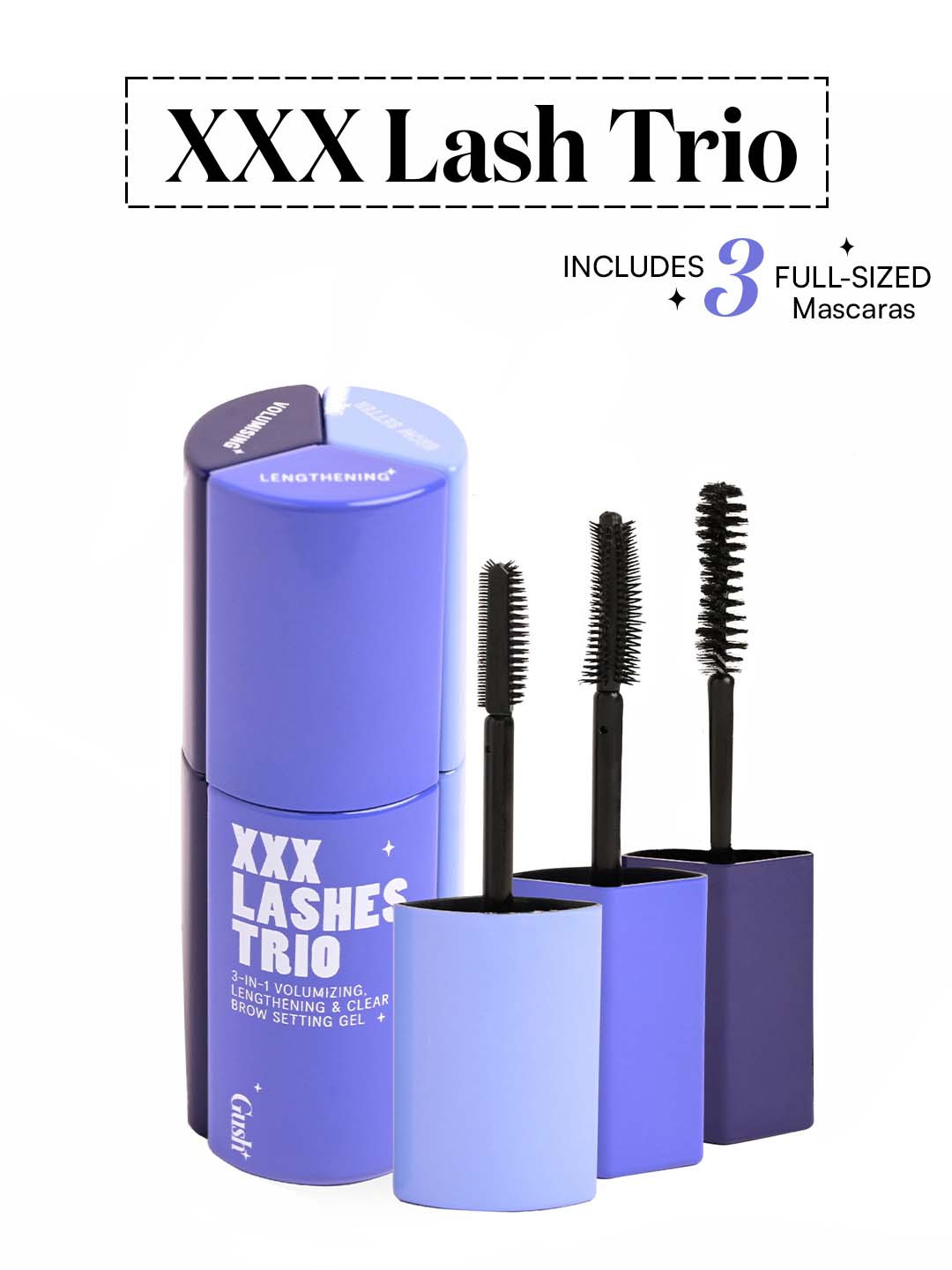Buy Gush Beauty XXX Lashes Trio 3 In 1 Lengthening & Clear Brow Setting ...
