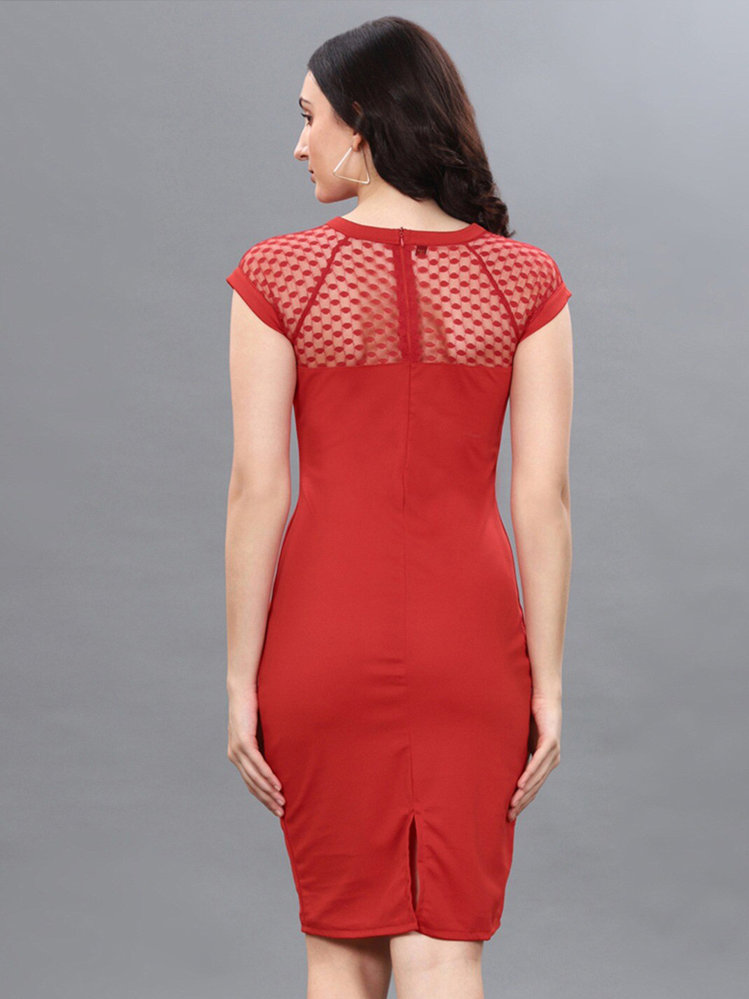 Buy Ziva Fashion Self Design Round Neck Sheath Dress - Dresses for ...