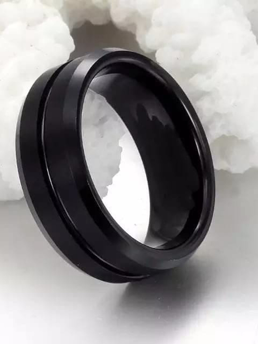 Buy MEENAZ Men Silver Plated Stainless Steel Chain Linked Finger Ring ...