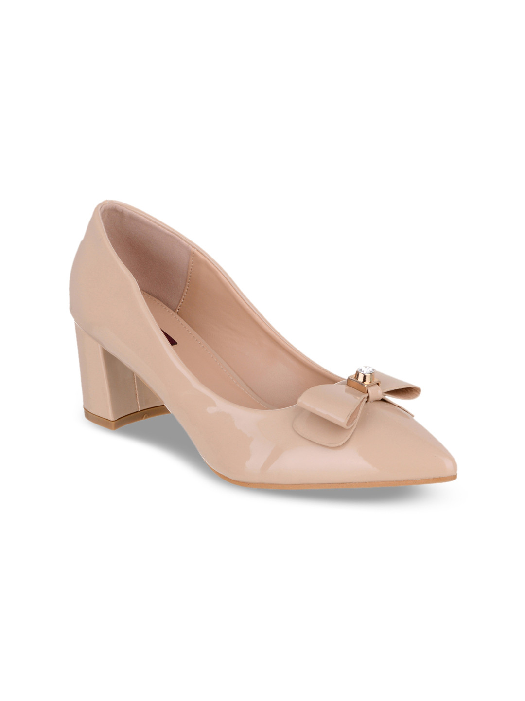 Buy SHUZ TOUCH Women Beige Solid Pumps - Heels for Women 2357492 | Myntra
