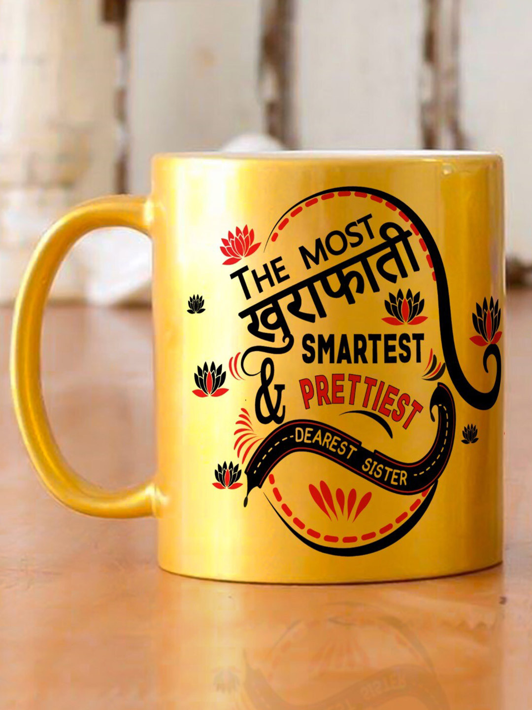Buy Indigifts Gold Toned Text Or Slogans Printed Ceramic Glossy Mug ...
