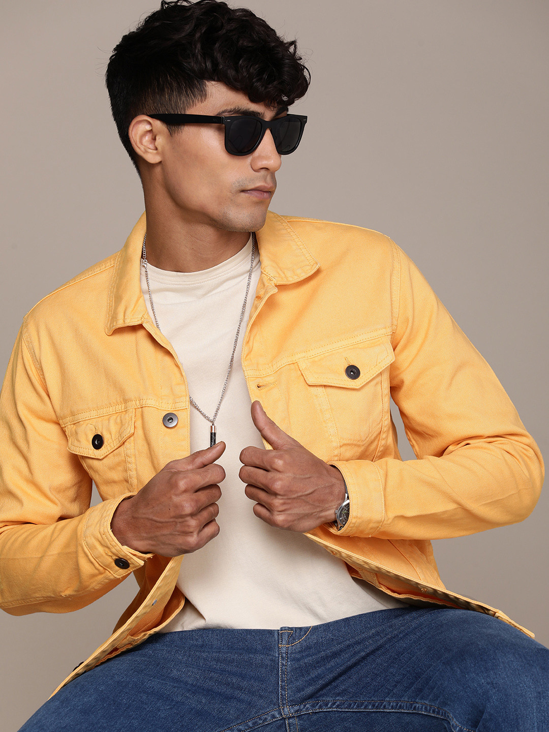 Buy WROGN Pure Cotton Denim Jacket - Jackets for Men 23581300 | Myntra