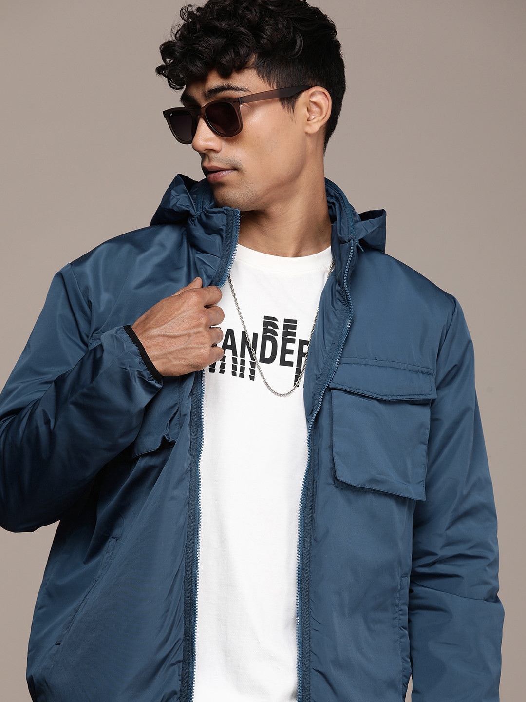 Buy WROGN Solid Hooded Padded Jacket - Jackets for Men 23581430 | Myntra