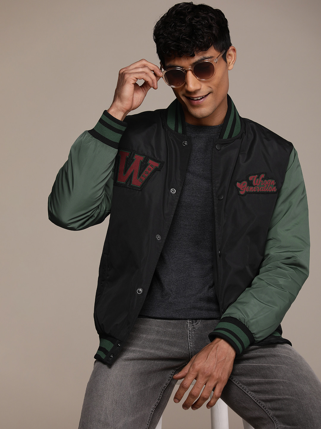 Buy WROGN Typography Printed Varsity Jacket - Jackets for Men 23581450 ...