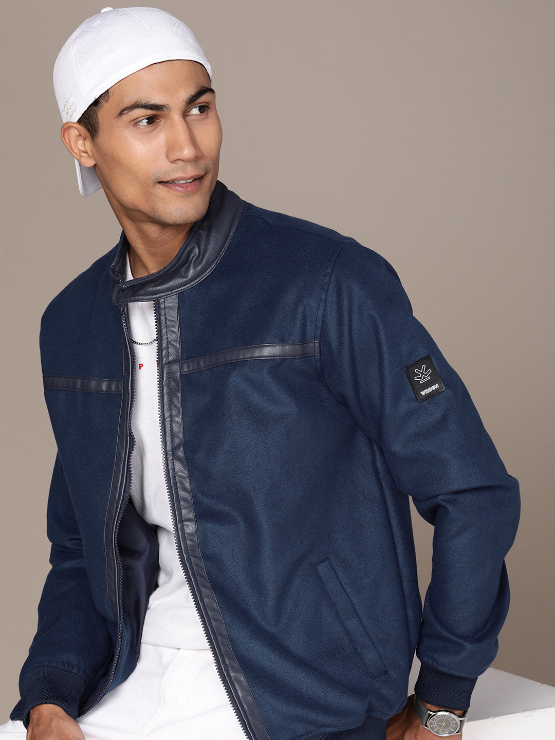 Buy WROGN Solid Stand Collar Bomber Jacket - Jackets for Men 23581656 ...