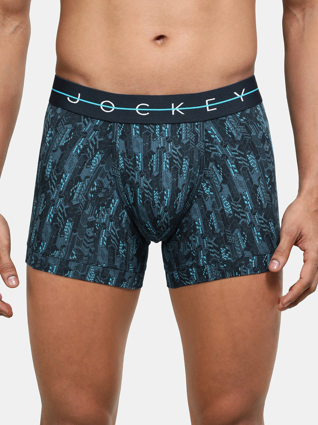 Buy Jockey Combed Cotton Printed Trunks NY02 0105 NVWHT - Trunk for Men ...