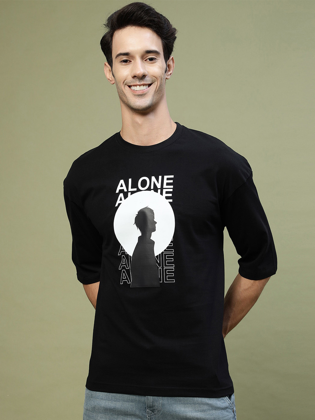 Buy Gavin Paris Printed Pure Cotton Oversized T Shirt - Tshirts for ...