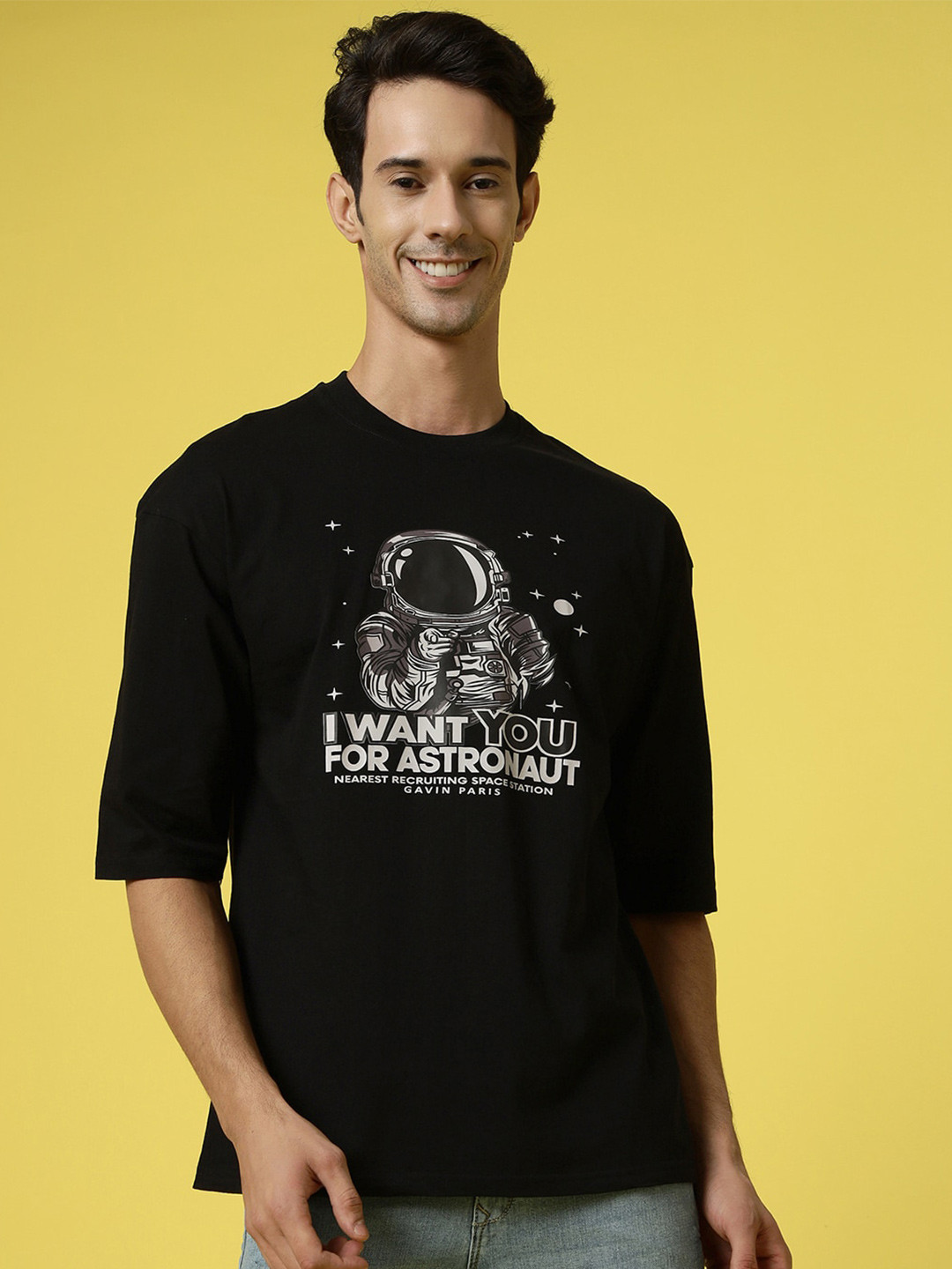 Buy Gavin Paris Printed Pure Cotton Oversized T Shirt - Tshirts for ...