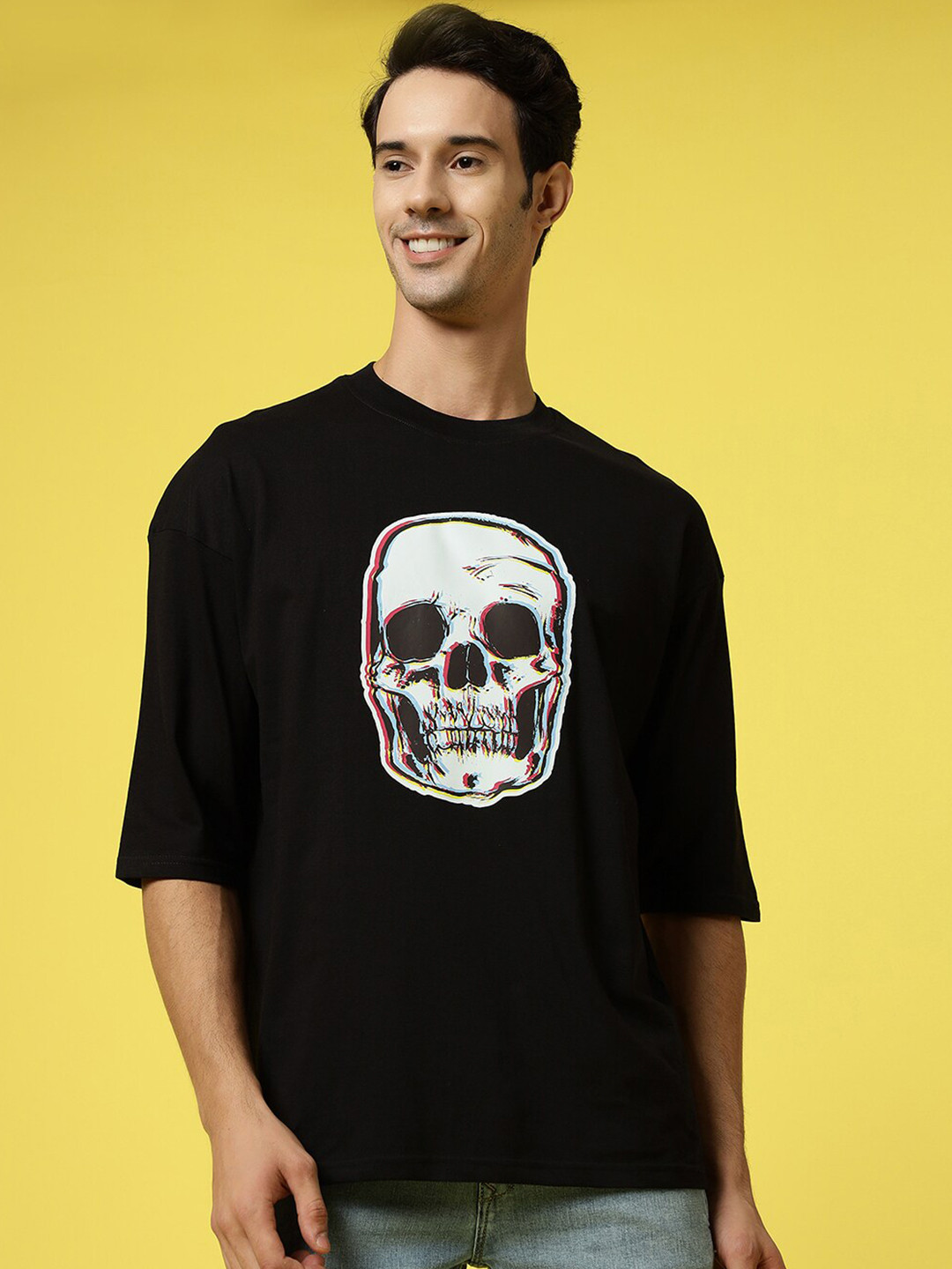 Buy Gavin Paris Graphic Printed Drop Shoulder Sleeves Oversized Cotton ...